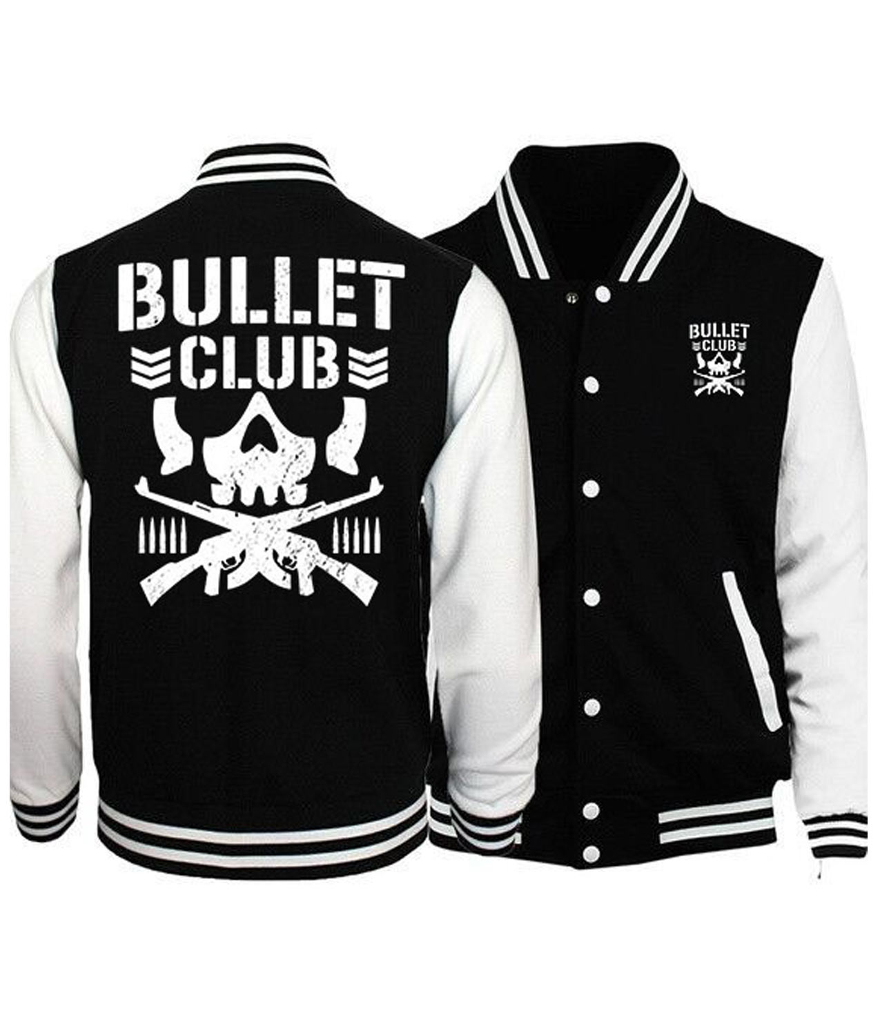 Bullet Club Letterman Black and White Jacket